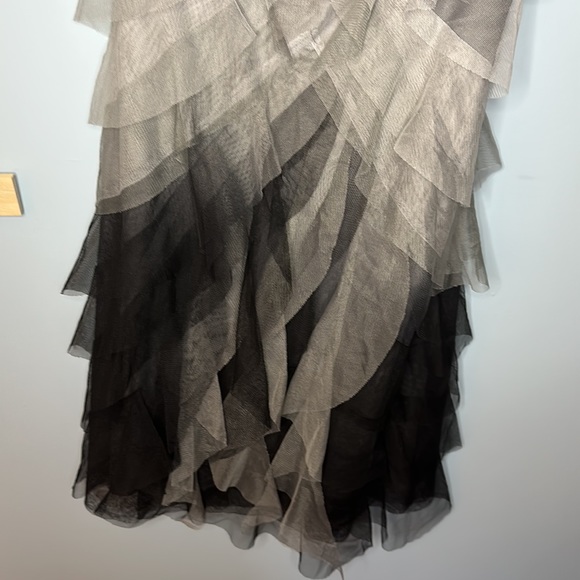 BCBGMaxAzria | Dresses | New Bcbgmaxazria Blackwhite Poly Monica Tiered ...